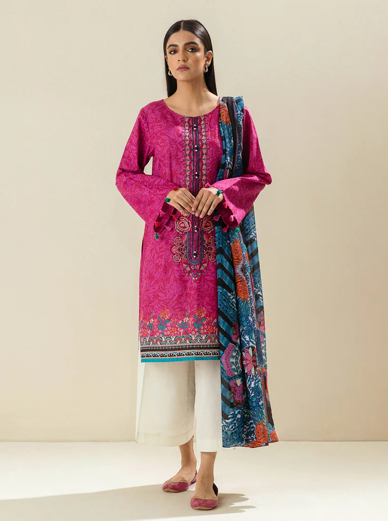 MORBAGH by BEECHTREE | 2 Piece Unstitched Embroidered Lawn | Diva Glow – Amna Batool