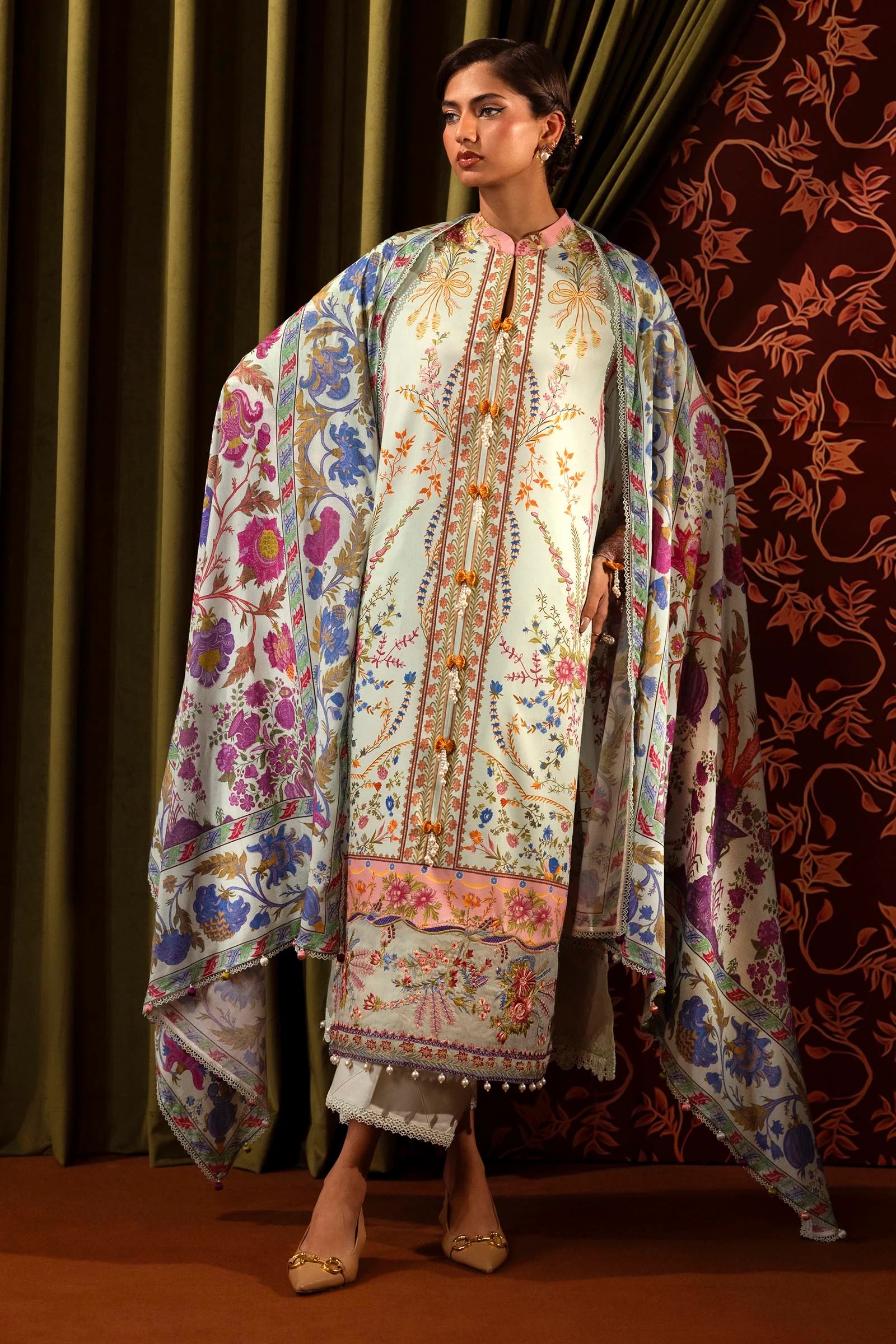 SANA SAFINAZ | UNSTITCHED MUZLIN WINTER - 3 PIECE SUIT | 21B – Amna Batool
