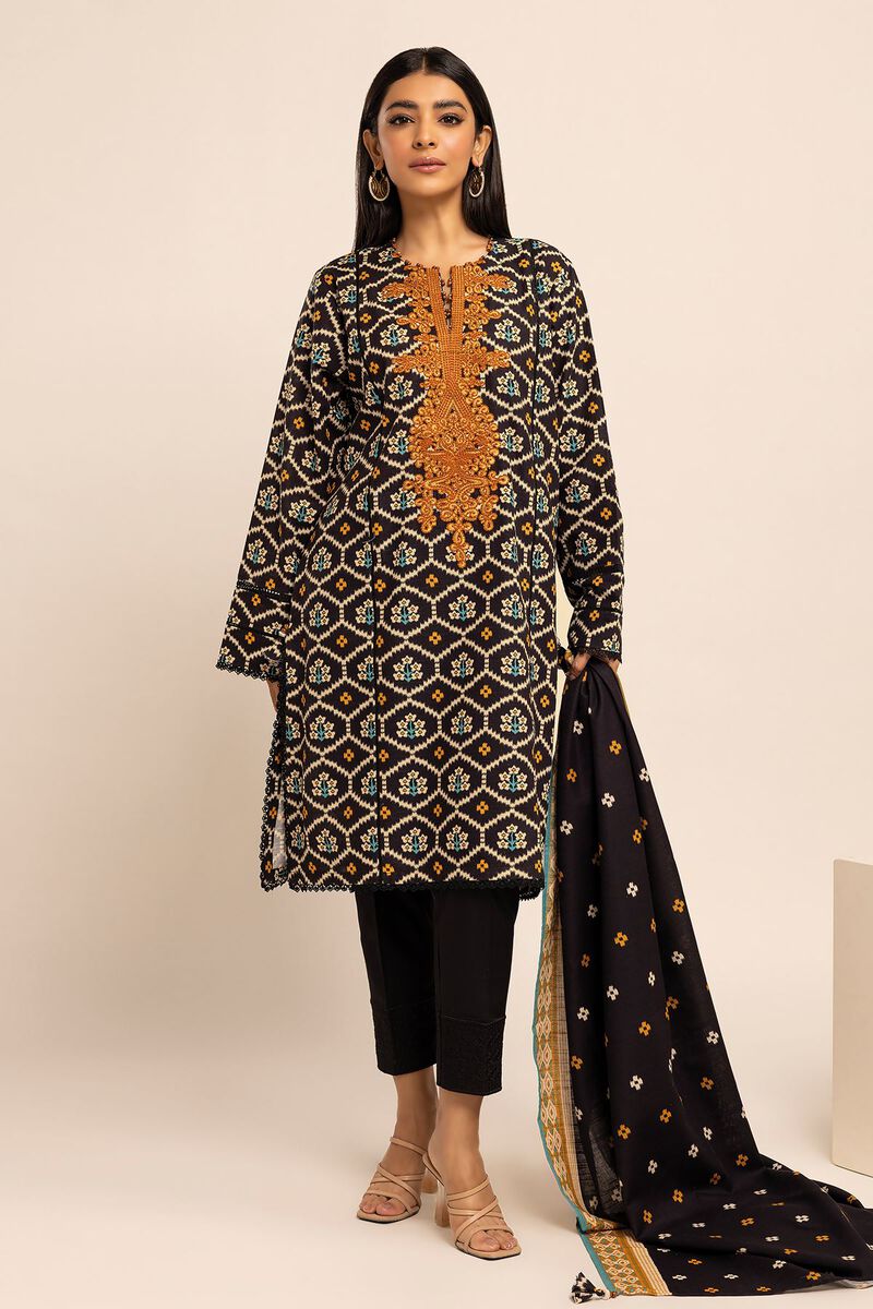 KHAADI | UNSTITCHED 2 PIECE EMBROIDERED KHADDAR SUIT – Amna Batool